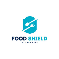 Food shield logo designs template restaurant Vector Image