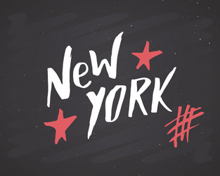 New york lettering handwritten sign hand drawn Vector Image