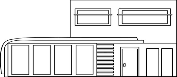 Outline of a modern house building Royalty Free Vector Image