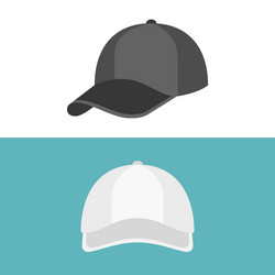 Blue baseball cap set front side view isolated Vector Image