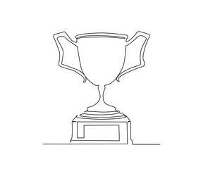 Continuous one line drawing of trophy cup award Vector Image