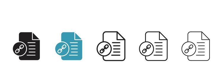 Document link icon set web file and copy symbol Vector Image