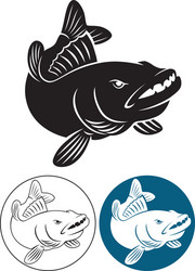 Largemouth bass fish skull mascot Royalty Free Vector Image