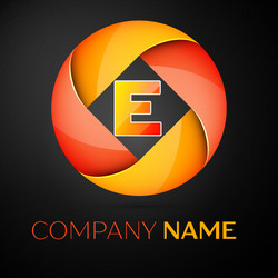 Letter e logo symbol in the colorful circle Vector Image