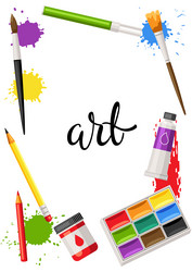 School frame with education items Royalty Free Vector Image