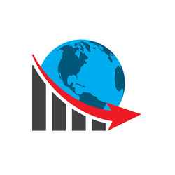 Global financial crisis symbol Royalty Free Vector Image
