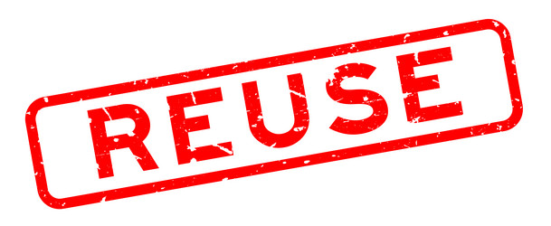 Grunge blue reuse word oval rubber seal stamp Vector Image