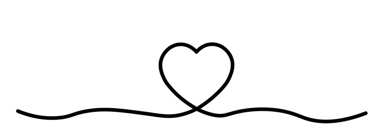 Hand-drawn single thin line heart Royalty Free Vector Image