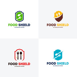 Food guard logo template shield logo designs Vector Image