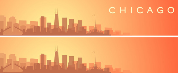 Chicago skyline event banner Royalty Free Vector Image