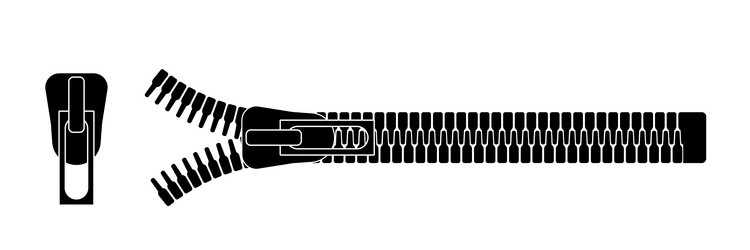 Closed open zipper Royalty Free Vector Image - VectorStock