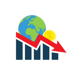 Global financial crisis symbol Royalty Free Vector Image
