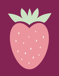 Strawberry front view Royalty Free Vector Image