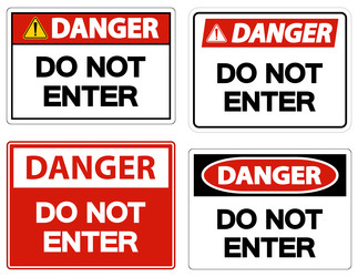 Danger do not enter symbol on white background Vector Image