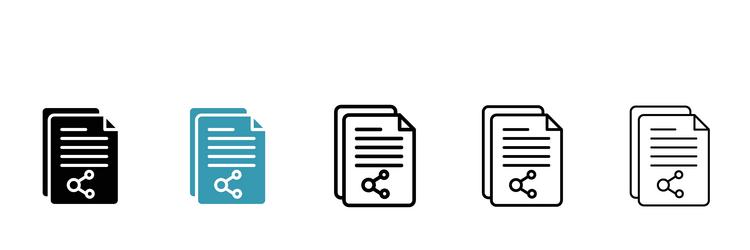 Document share icon set send and export file Vector Image
