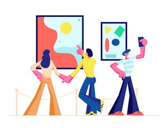 Art gallery artistic museum painting exhibition Vector Image