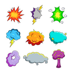 Explosion air cloud comic speech bubble Royalty Free Vector