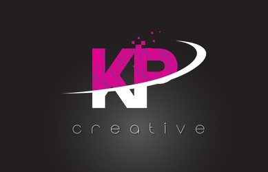 Kp k p letter modern logo design with yellow Vector Image