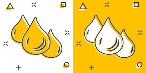 Water drop icon in comic style liquid cartoon Vector Image