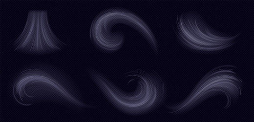 Cold air effect winter wind swirls and wave Vector Image