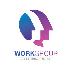 Team work logo design Royalty Free Vector Image