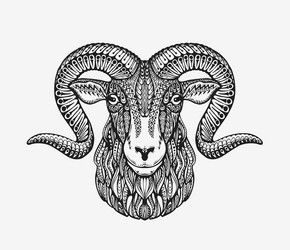 Realistic ram side view isolated farm animals Vector Image