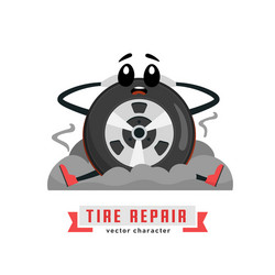 Sad boy with broken toy car wheel Royalty Free Vector Image