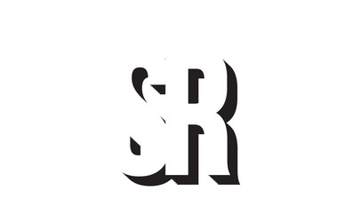 Alphabet letter combination sr s r with grunge Vector Image