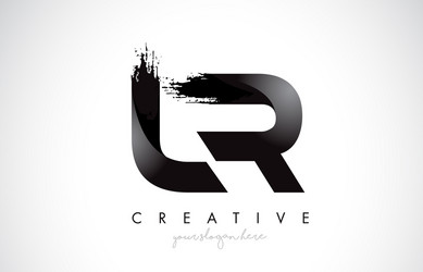Lr letter design with brush stroke and modern 3d Vector Image