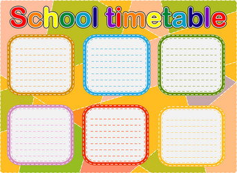 School schedule timetable for schoolboys empty Vector Image