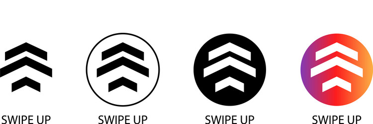 Swipe up symbols two sign in black color Vector Image