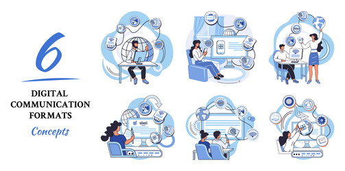 Digital communication formats metaphor content Vector Image