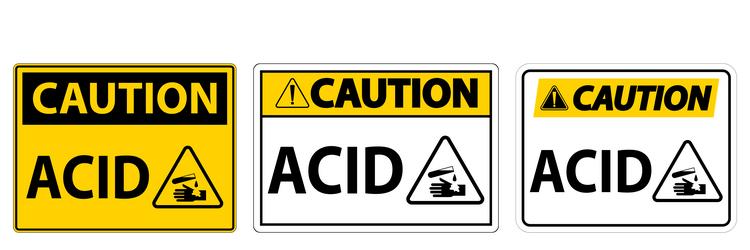 Label acid caution sign on white background Vector Image