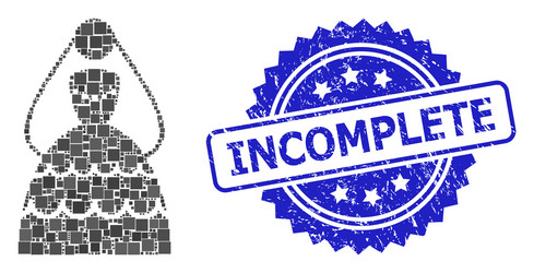 Scratched incomplete seal and men lowpoly mocaic Vector Image