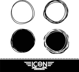 Hand drawn circle emblems sketch scribble Vector Image