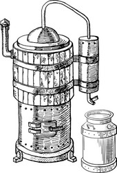 Alcohol distillation process Royalty Free Vector Image