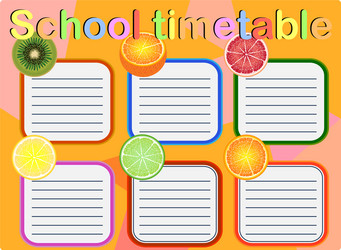 Background frame design school timetable Vector Image