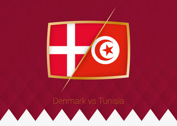 Denmark versus tunisia golden icon for football Vector Image