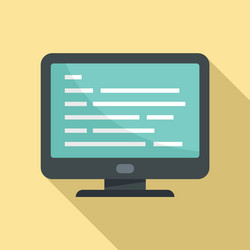 Kid coding icon flat computer education Royalty Free Vector