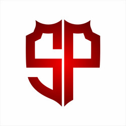 Sp initial logo linked circle monogram Royalty Free Vector