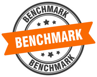 Benchmark stamp label on transparent Royalty Free Vector