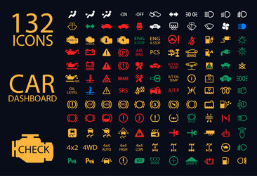 Car dashboard interface icons Royalty Free Vector Image