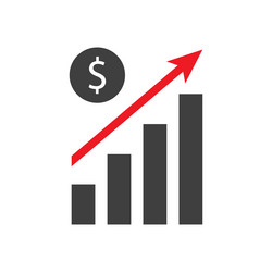 Currency increases arrow up Royalty Free Vector Image