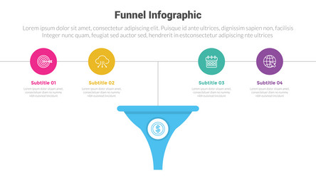 Funnel shape infographics template diagram Vector Image