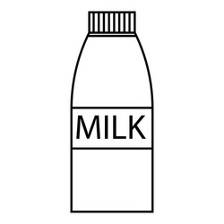 Bottle of milk editable outline stroke Royalty Free Vector