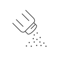 Adding salt line outline icon Royalty Free Vector Image