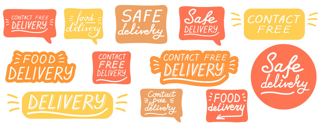 Safe delivery lettering calligraphy Royalty Free Vector