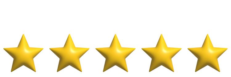 Five star 3d icons ratings 5 star shape with Vector Image