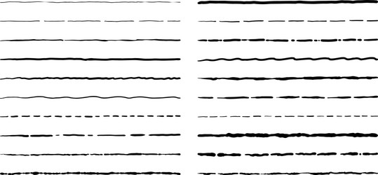 Hand drawn doodle lines vintage underline border Vector Image