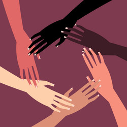 Human hands with different skin color stacked Vector Image